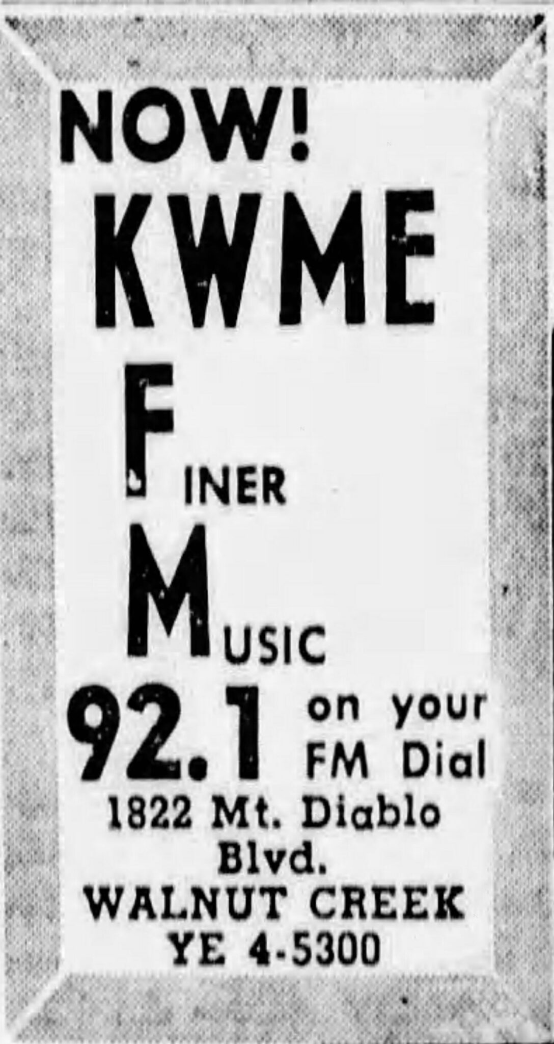 KWME 92.1 Walnut Creek, CA | Bay Area Radio Museum & Hall of Fame
